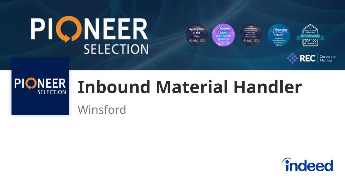 Inbound Material Handler - Winsford - Indeed.com