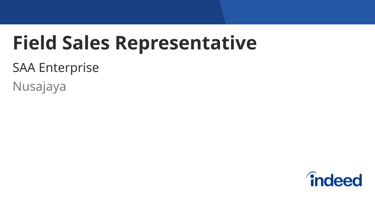 Field Sales Representative - Nusajaya - Indeed.com
