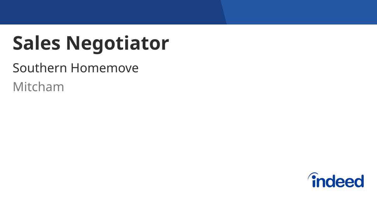 Sales Negotiator - Mitcham CR4 3NA - Indeed.com