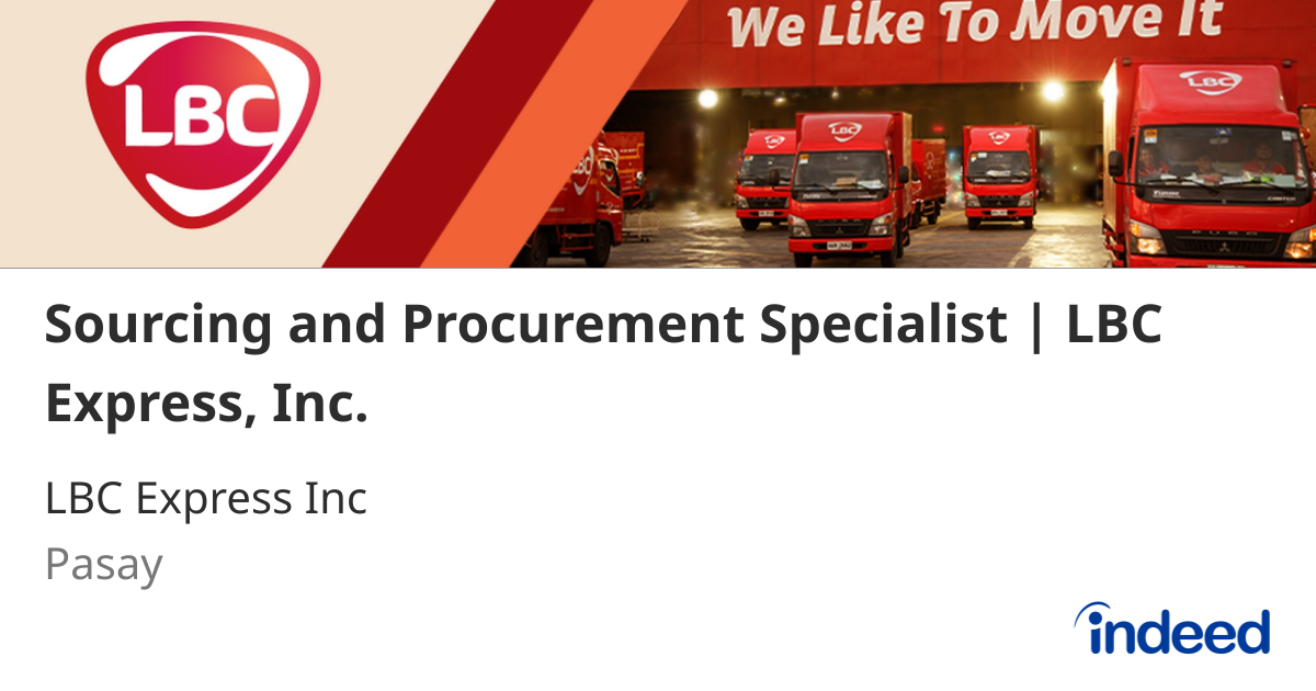 Sourcing and Procurement Specialist | LBC Express, Inc. - Pasay ...