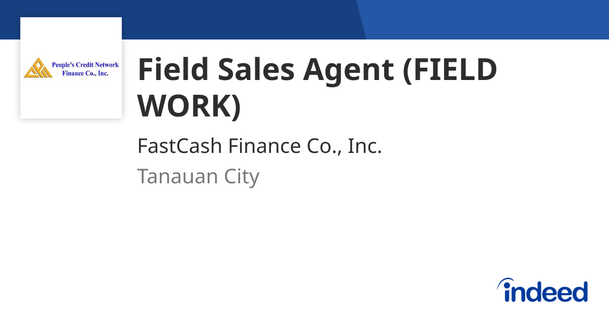 Field Sales Agent (FIELD WORK) - Tanauan City - Indeed.com