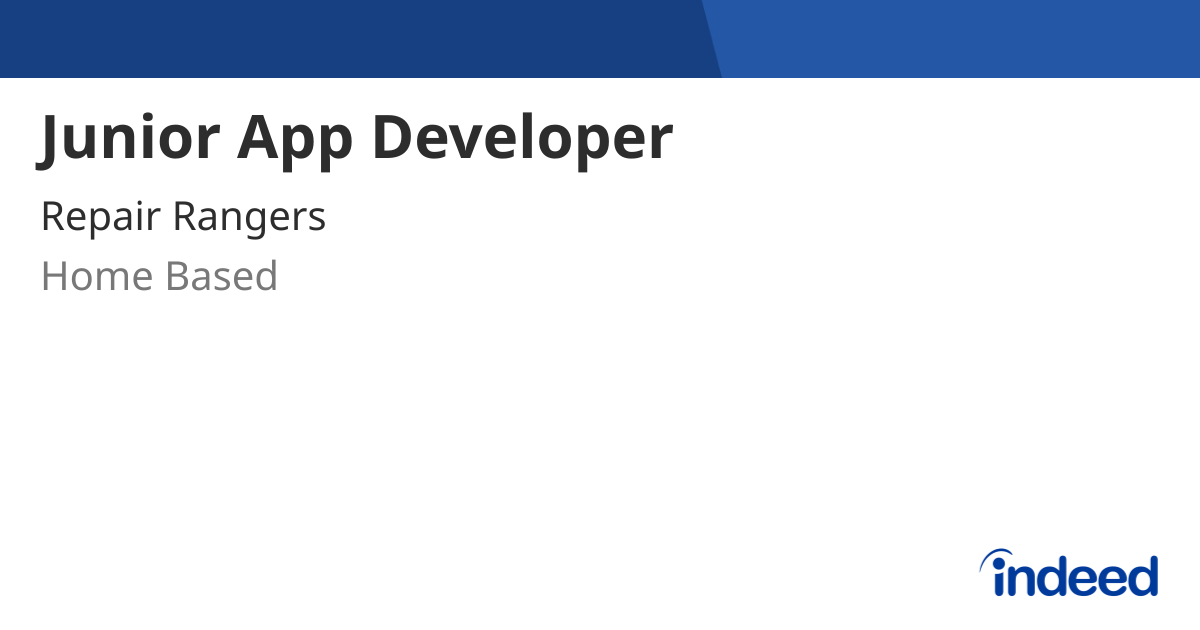 Junior App Developer - Home Based - Indeed.com
