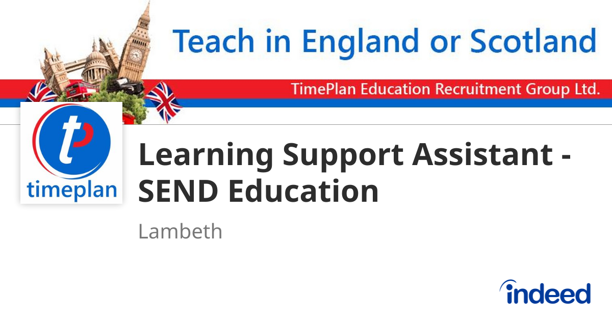 Learning Support Assistant - SEND Education - Lambeth - Indeed.com