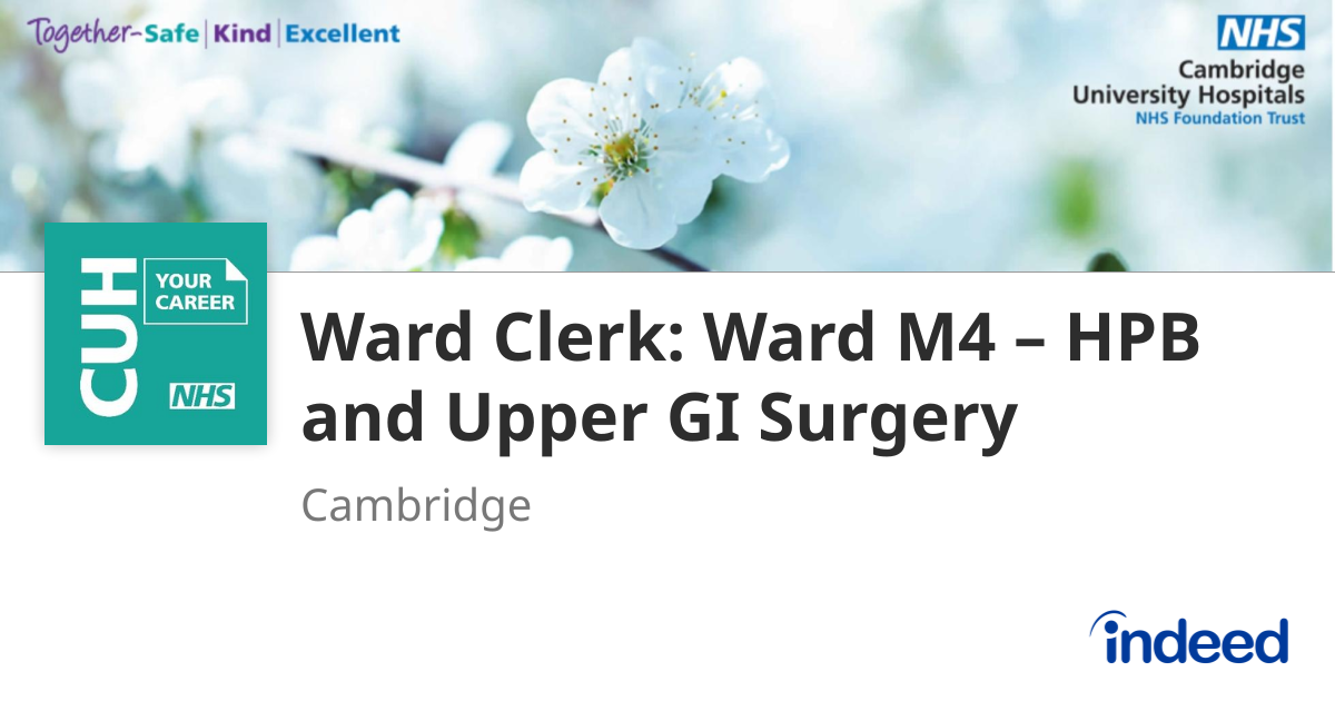 Ward Clerk: Ward M4 – HPB and Upper GI Surgery - Cambridge CB2 0QQ ...