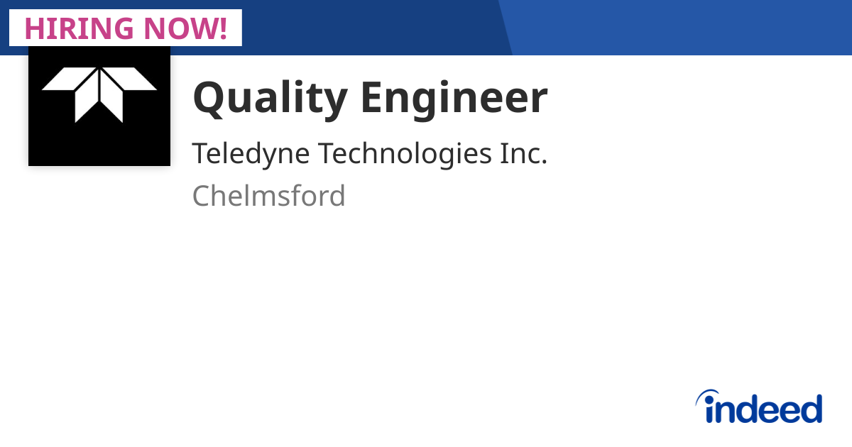 Quality Engineer - Chelmsford - Indeed.com