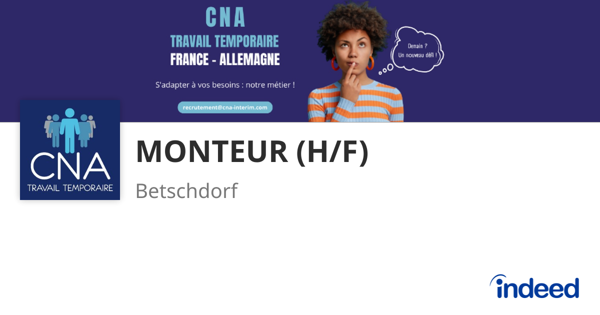 MONTEUR (H/F) - 67660 Betschdorf - Indeed.com