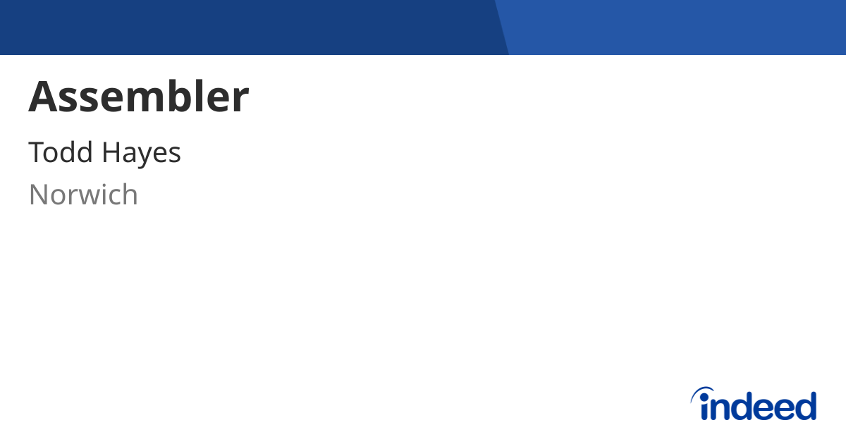 Assembler - Norwich - Indeed.com