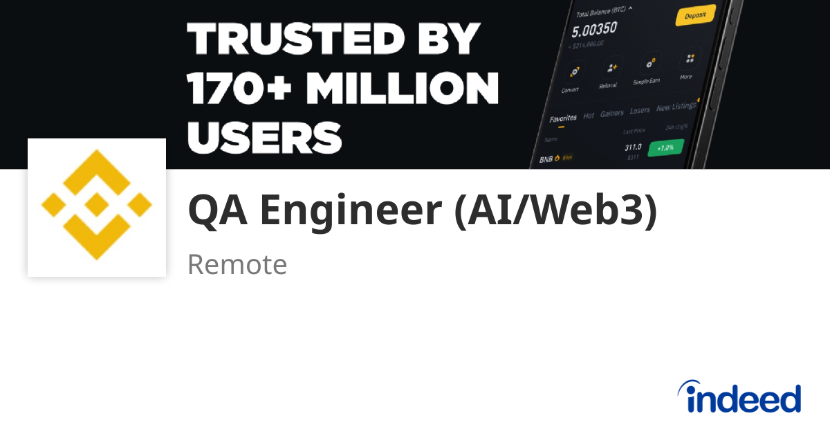 QA Engineer (AI/Web3) - Remote - Indeed.com
