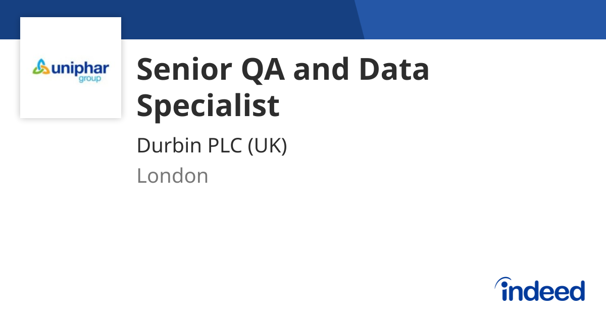 Senior QA and Data Specialist - London E1 6AN - Indeed.com