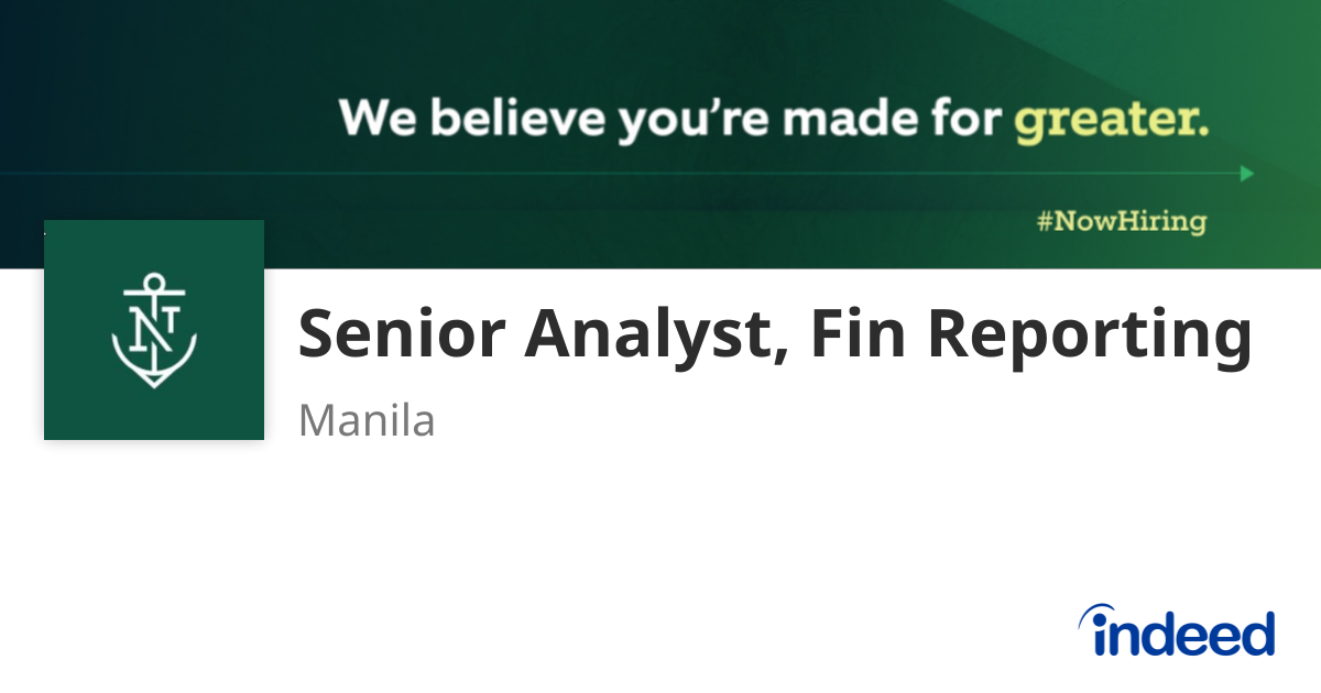 Senior Analyst, Fin Reporting - Manila - Indeed.com