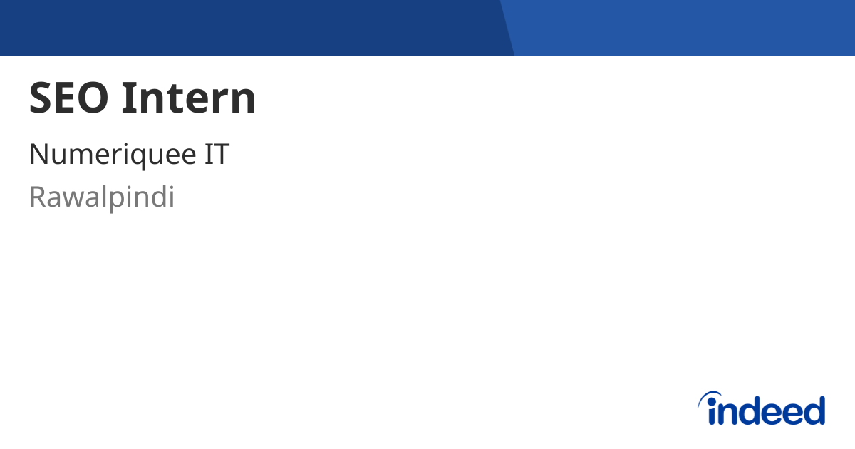SEO Intern - Rawalpindi - Indeed.com