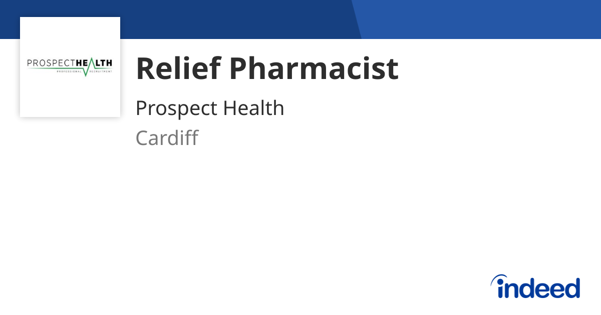 Relief Pharmacist - Cardiff CF10 1NL - Indeed.com