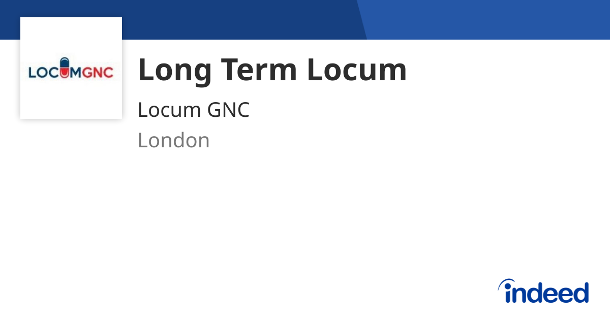 Long Term Locum - London - Indeed.com