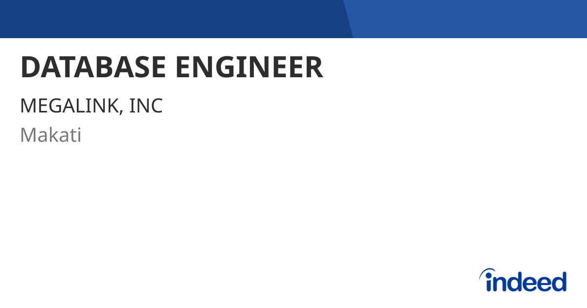 JR DATABASE ADMINISTRATOR (Oracle Specialist) - Makati - Indeed.com