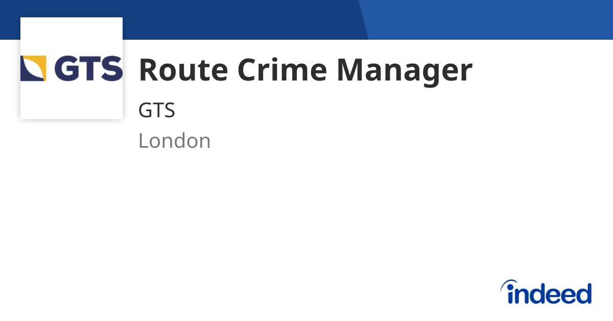 Route Crime Manager - London EC1A 4HD - Indeed.com