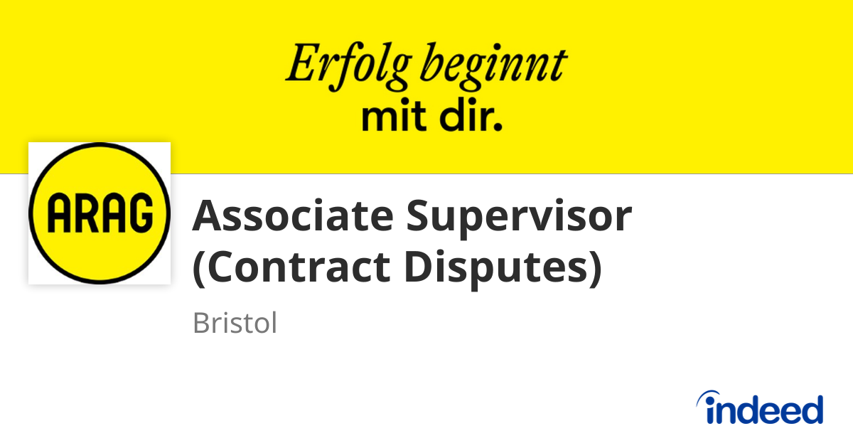 Associate Supervisor (Contract Disputes) - Bristol - Indeed.com