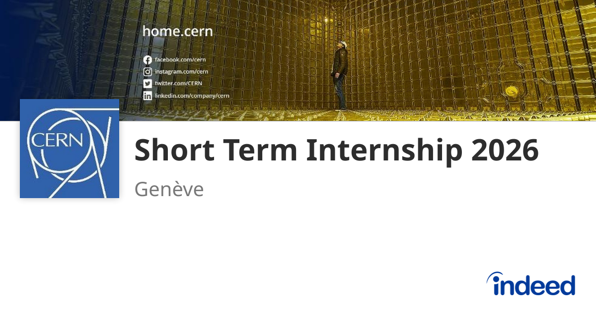 Short Term Internship 2026 - Genf, GE - Indeed.com