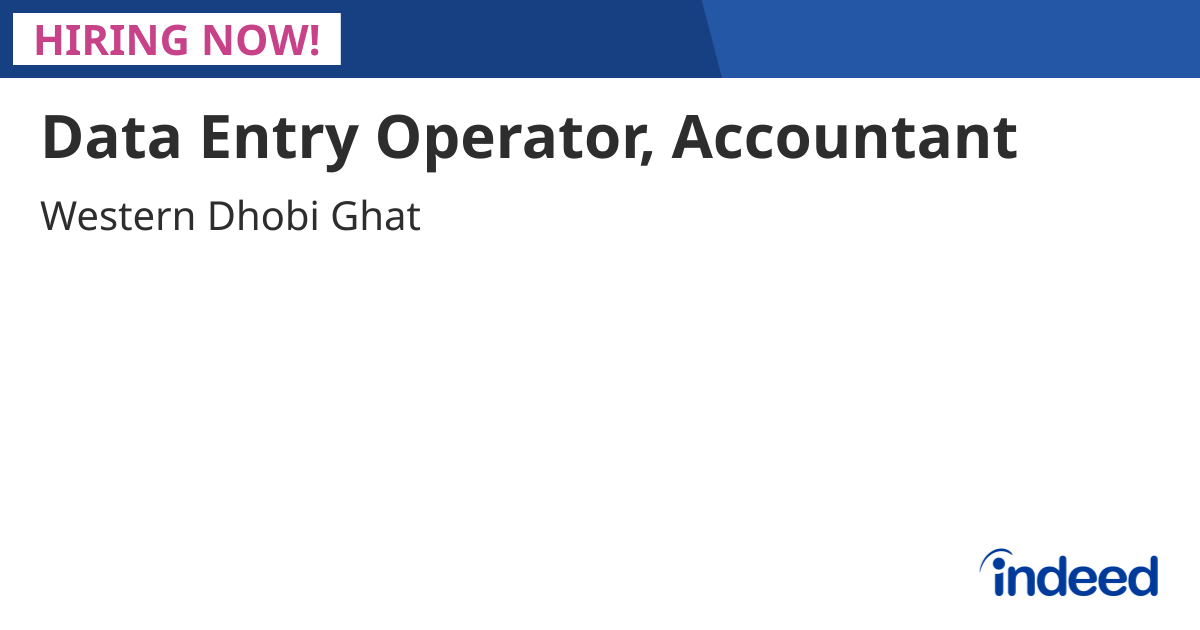Data Entry Operator, Accountant - Pune, Maharashtra - Indeed.com