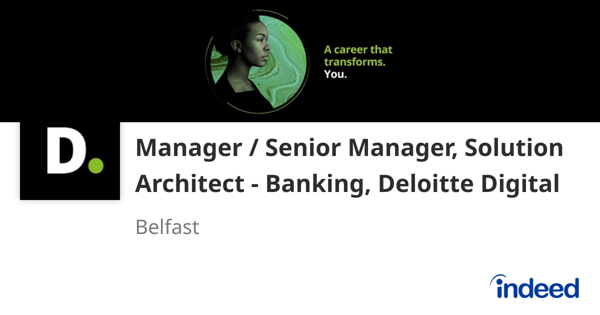 Manager / Senior Manager, Solution Architect - Banking, Deloitte ...
