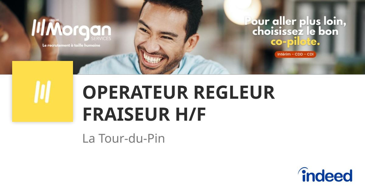 OPERATEUR REGLEUR FRAISEUR H/F - 38110 La Tour-du-Pin - Indeed.com