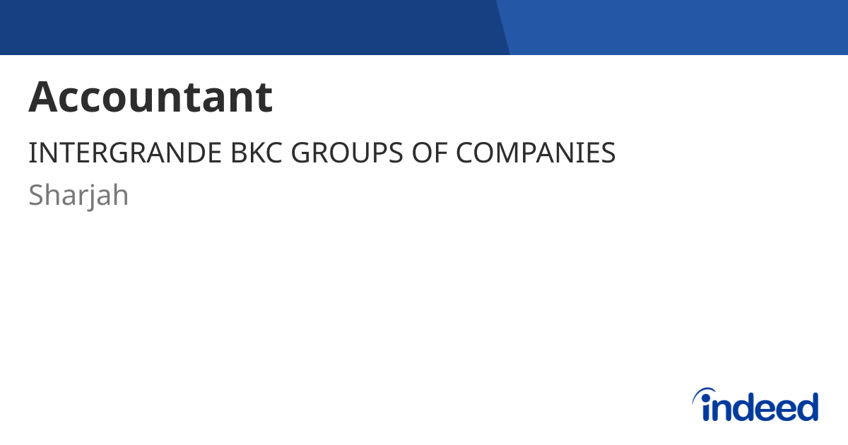Accountant - Sharjah - Indeed.com