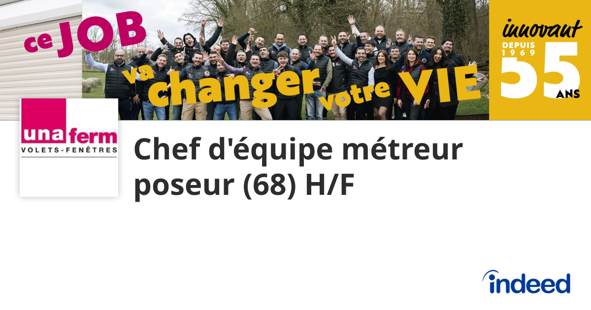 Chef d'équipe métreur poseur (68) H/F - Haut-Rhin - Indeed.com