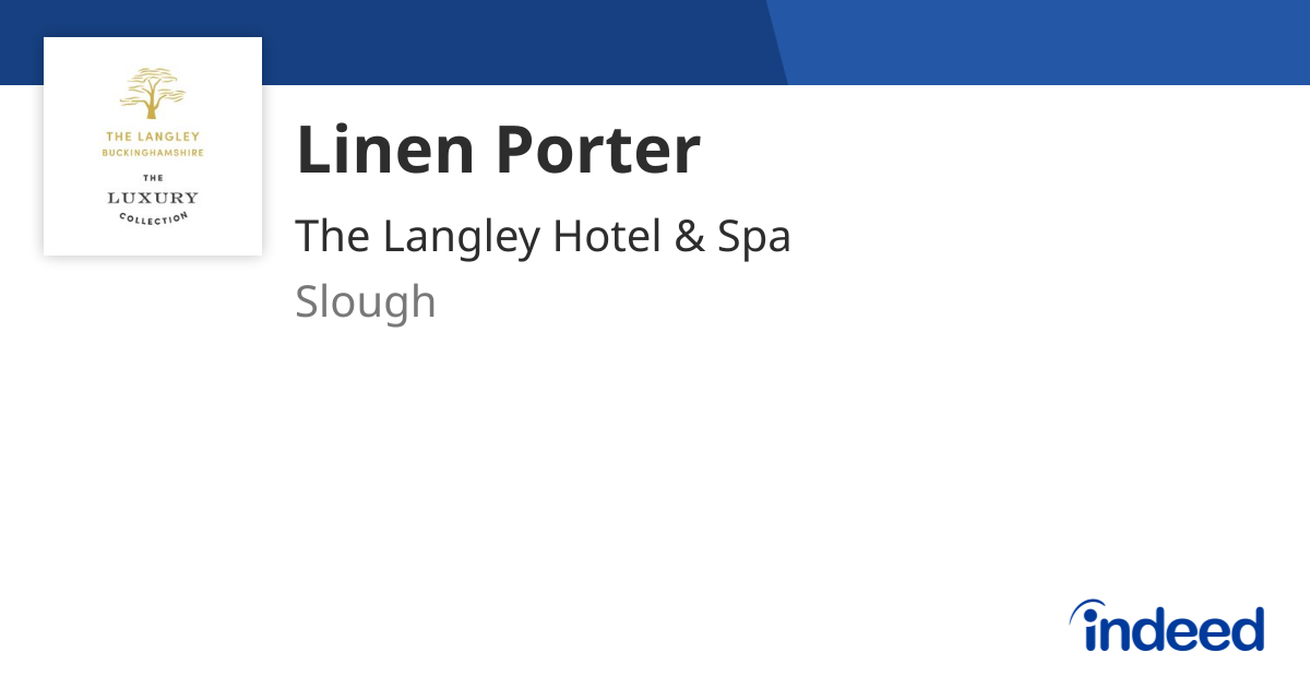 Linen Porter - Slough SL3 6DU - Indeed.com