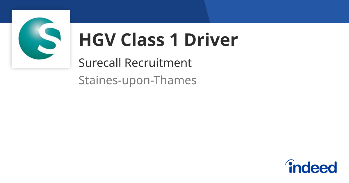 HGV Class 1 Driver - Staines-upon-Thames - Indeed.com