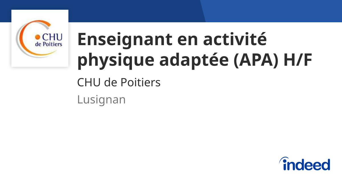 Enseignant en activité physique adaptée (APA) H/F - Lusignan (86 ...