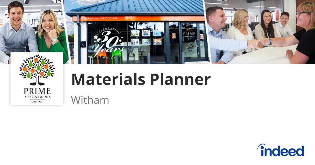 Materials Planner - Witham - Indeed.com