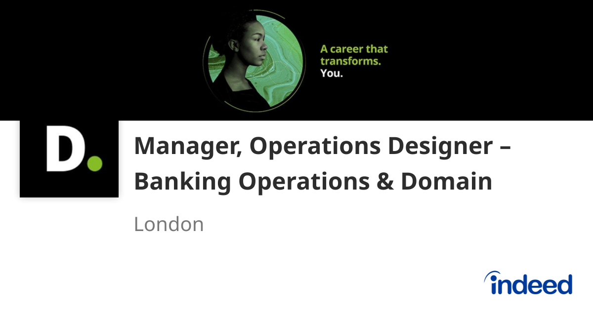 Manager, Operations Designer – Banking Operations & Domain Solutions, Engineering, AI & Data ...