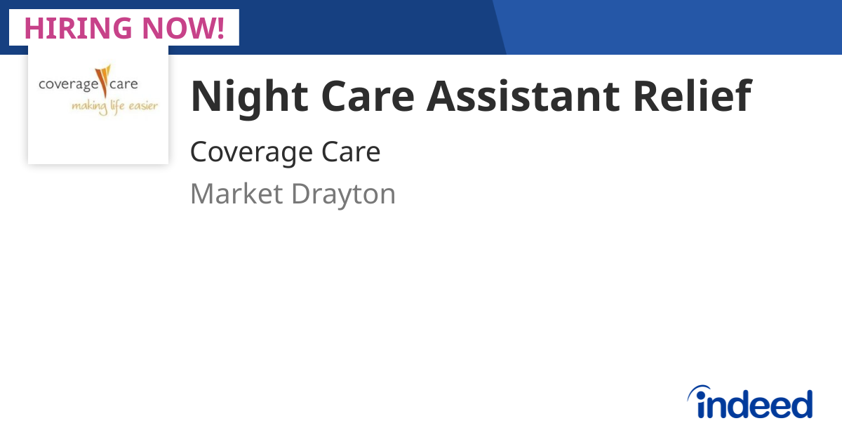 Night Care Assistant Relief - Market Drayton TF9 3UB - Indeed.com