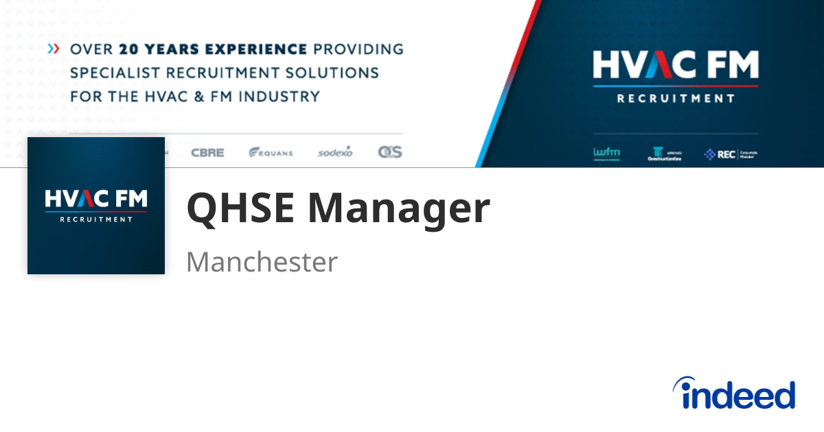 QHSE Manager - Manchester - Indeed.com
