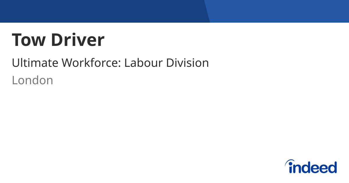 Tow Driver - London E4 7RH - Indeed.com