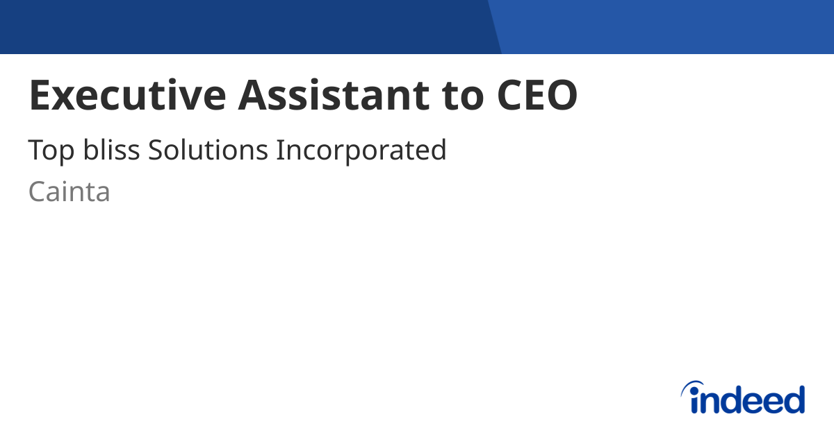 Executive Assistant to CEO - Cainta - Indeed.com