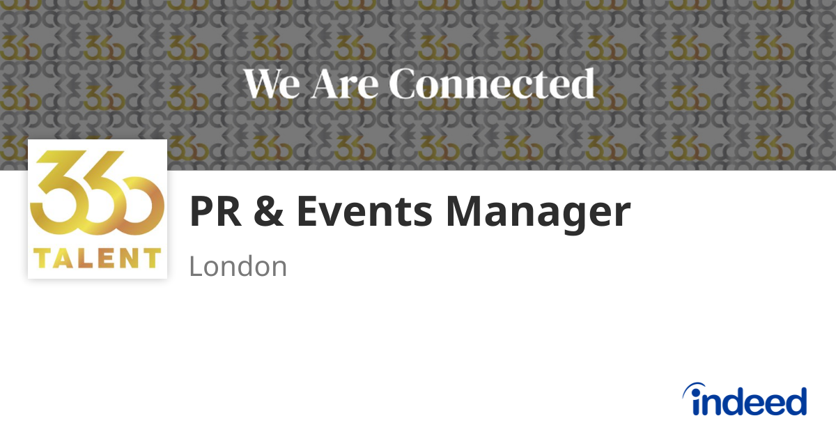 PR & Events Manager - London W1B - Indeed.com