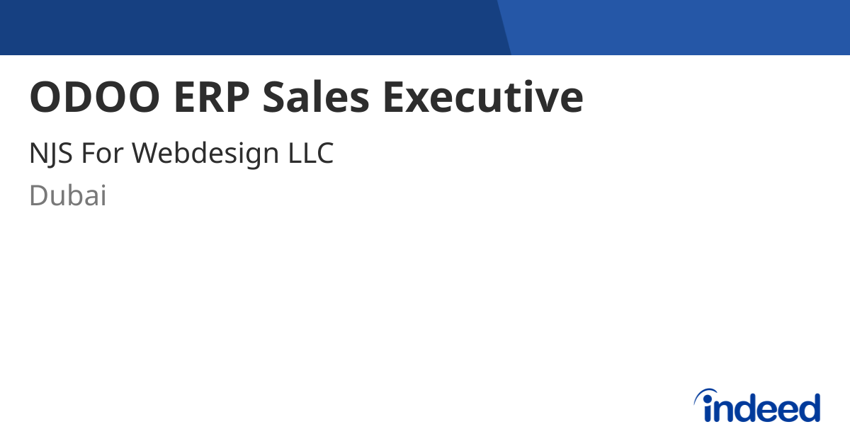 ODOO ERP Sales Executive - Dubai - Indeed.com