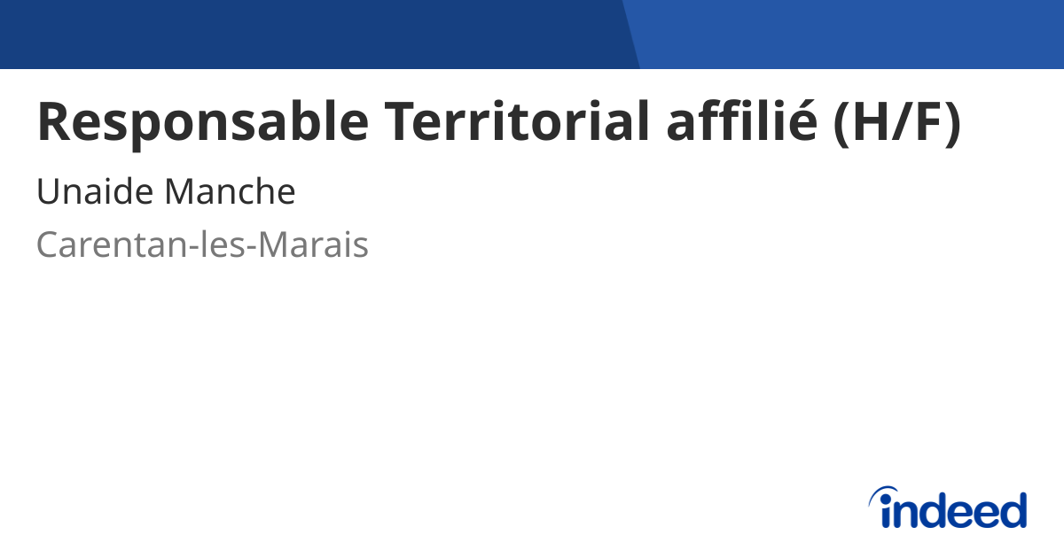 Responsable Territorial affilié (H/F) - 50480 Carentan-les-Marais ...