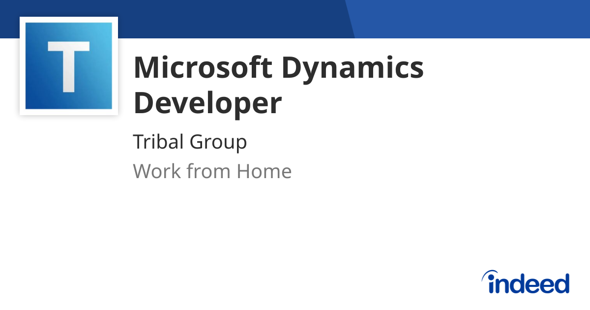 Microsoft Dynamics Developer - Work from Home - Indeed.com