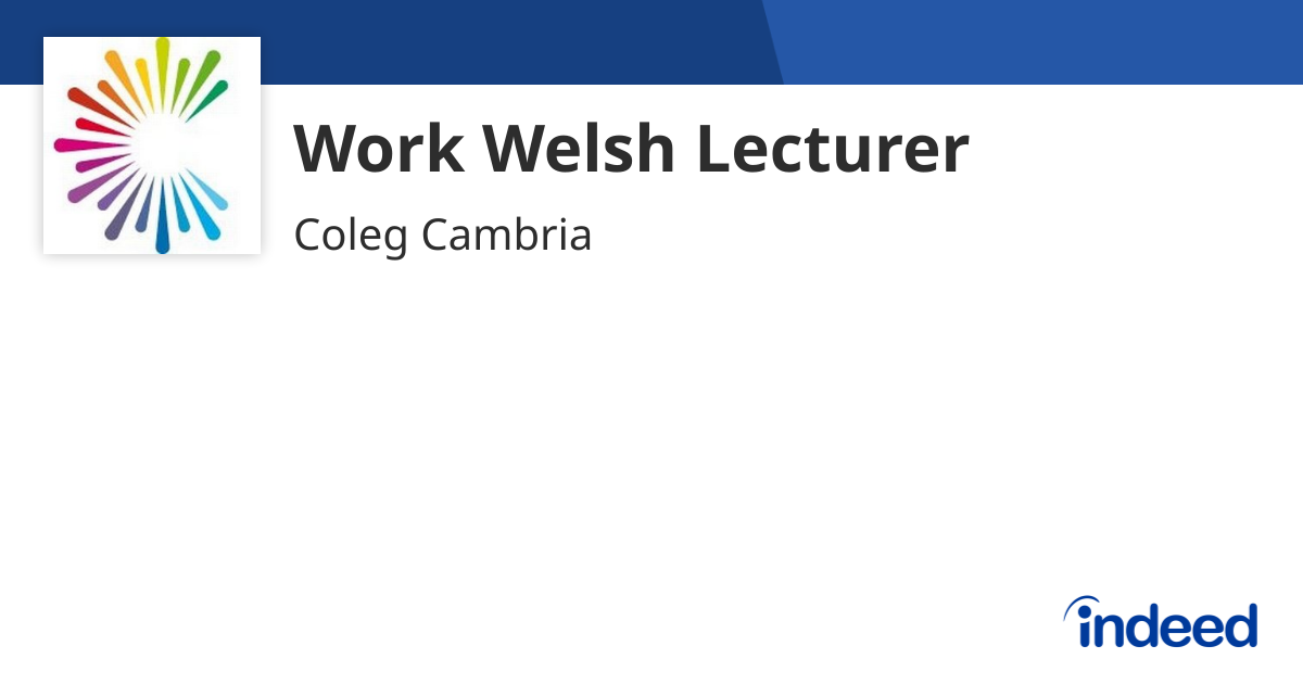Work Welsh Lecturer - Wrexham - Indeed.com