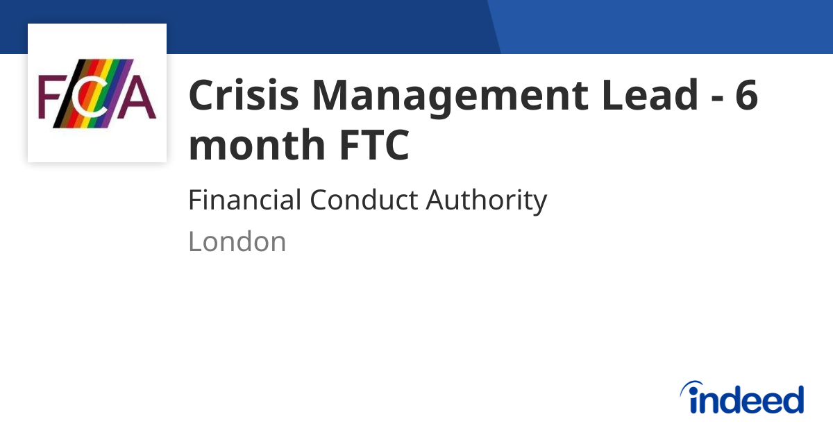 Crisis Management Lead - 6 month FTC - London - Indeed.com