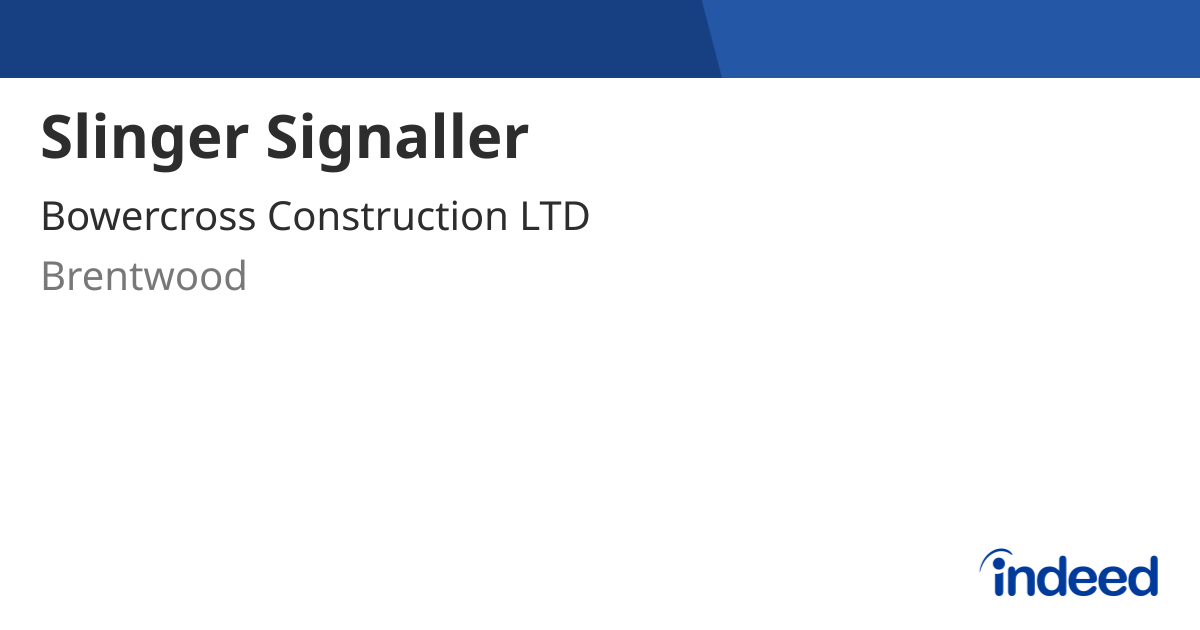 Slinger Signaller - Brentwood CM12 - Indeed.com