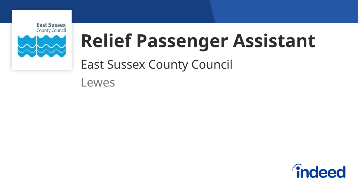 Relief Passenger Assistant - Lewes - Indeed.com