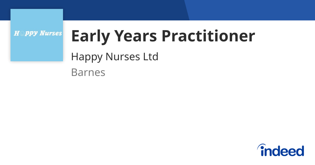 Early Years Practitioner - Barnes - Indeed.com