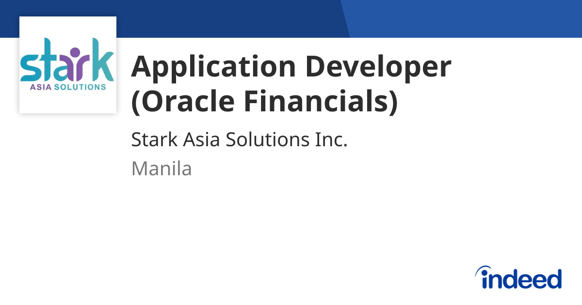 Application Developer (Oracle Financials) - Manila - Indeed.com