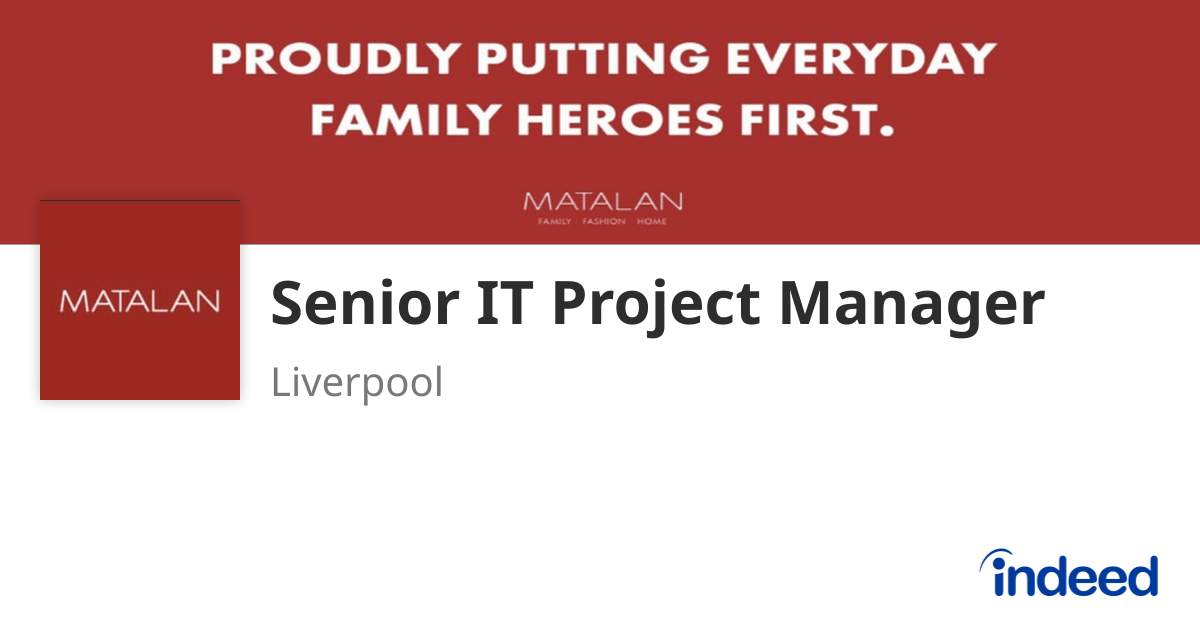 Senior IT Project Manager - Liverpool L33 7SZ - Indeed.com