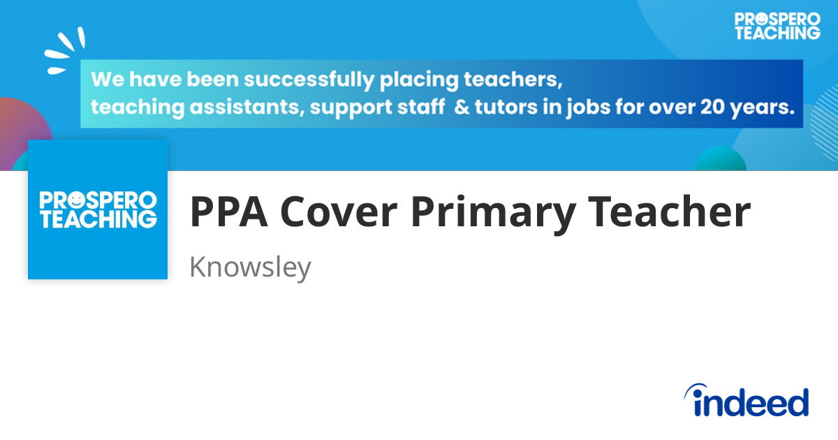 PPA Cover Primary Teacher - Knowsley - Indeed.com