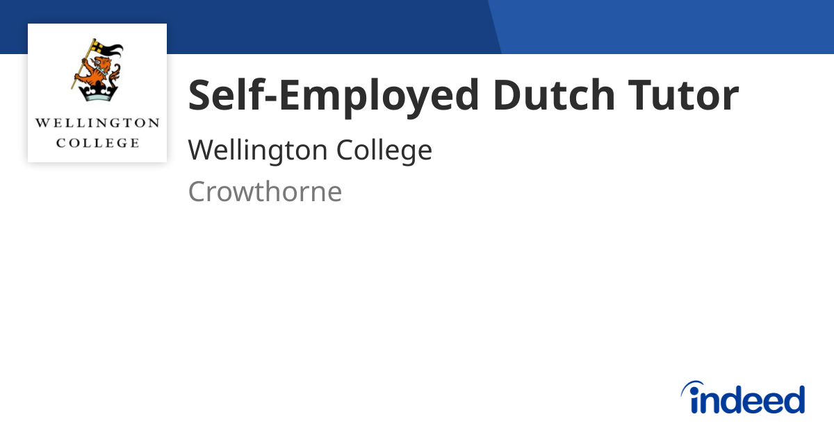 Self-Employed Dutch Tutor - Crowthorne RG45 7PU - Indeed.com
