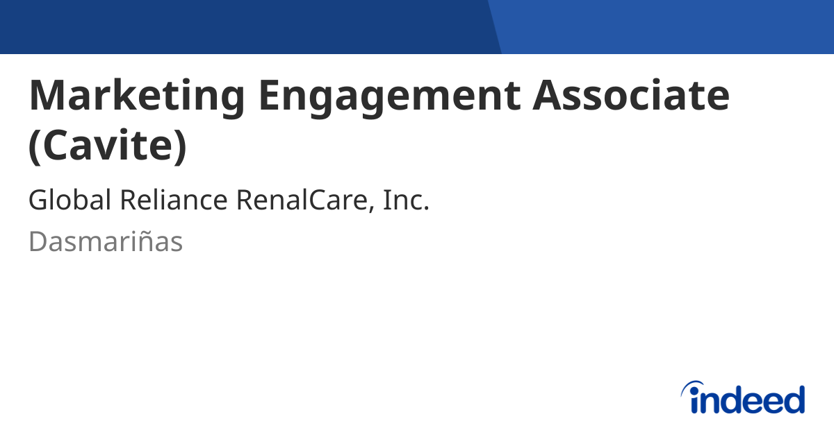 Marketing Engagement Associate (Cavite) - Dasmariñas - Indeed.com