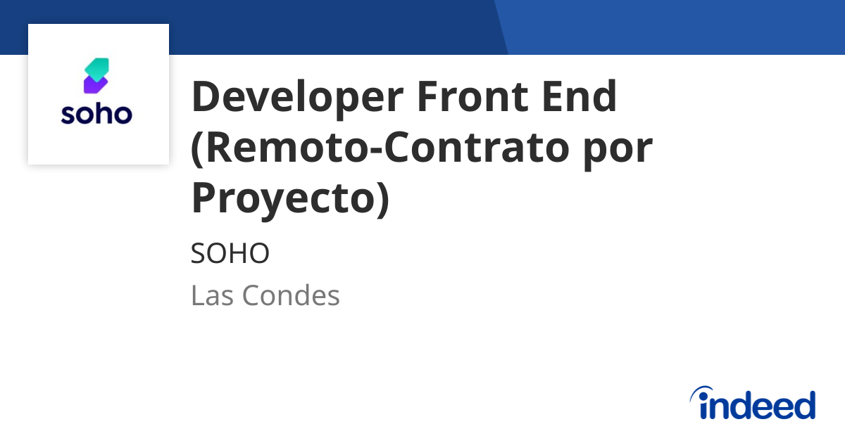 Developer Front End (Remoto-Contrato por Proyecto) - Las Condes, Región ...